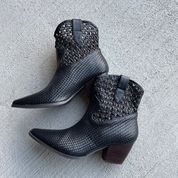 Matisse | Shoes | Black Cowboy Boots Coconuts By Matisse Emily Woven ...
